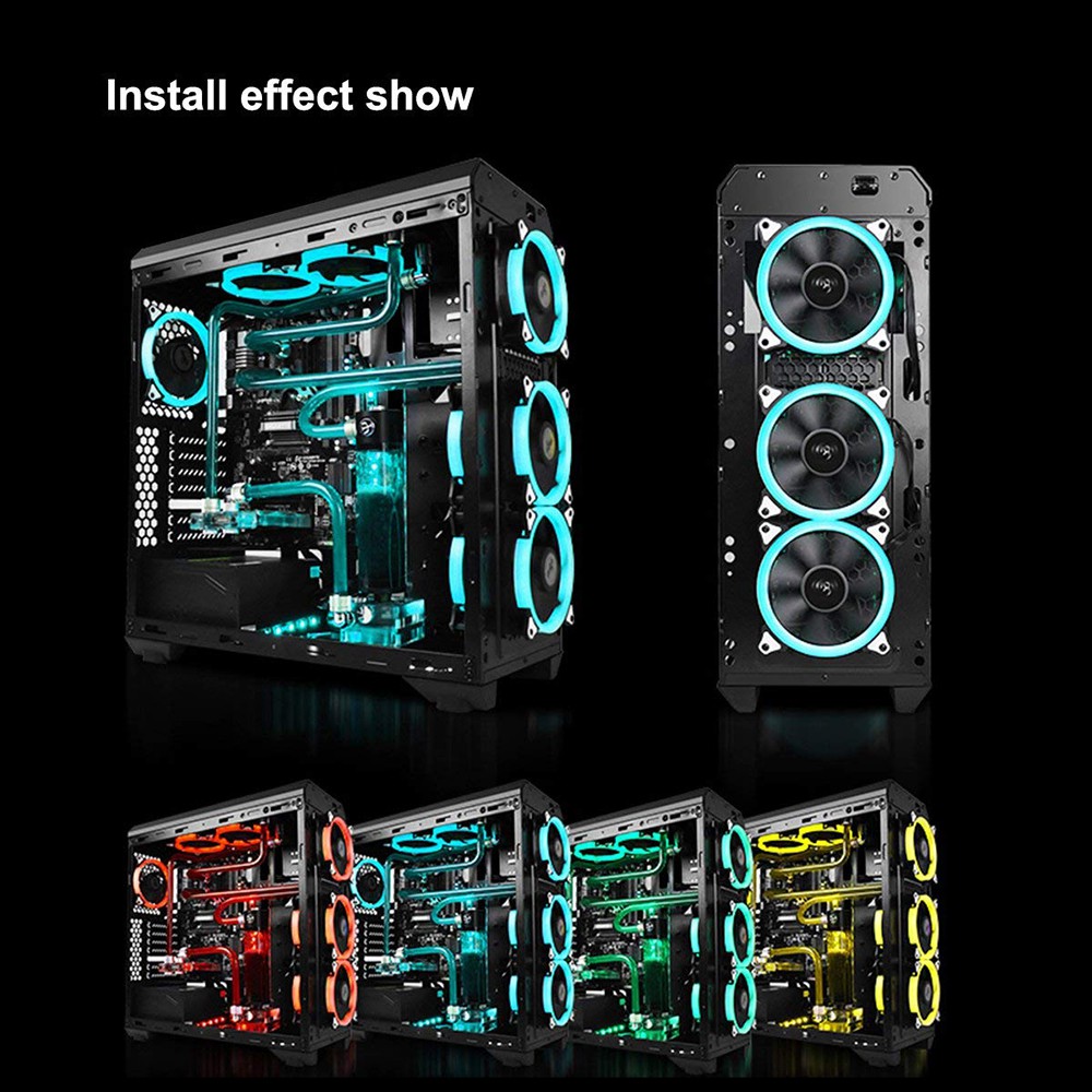 Aigo R3 /R5 PRO 120mm PC Case Fan RGB Cooler Adjustable Aurora RGB ...