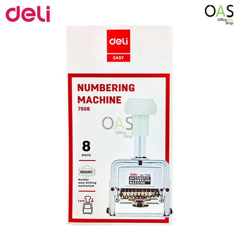 Deli Numbering Machine เครื่องตีเบอร์ 8 หลัก(digits) 7508 ...