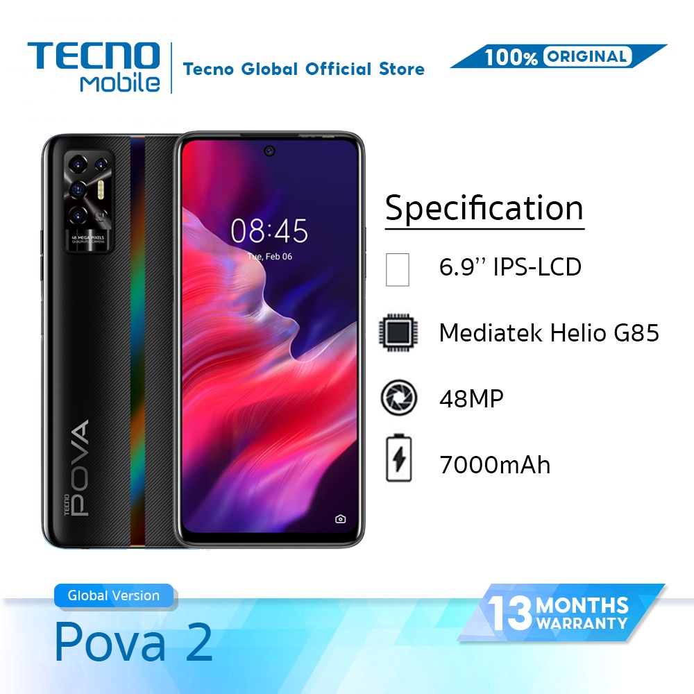 TECNO Mobile POVA 2 6128GB มือถือเกมมิ่งสมาร์ทโฟน เเบตอึด 7000 mAh MTK ...