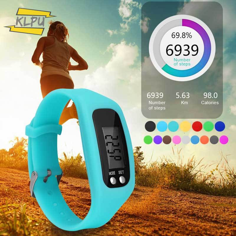 KLPU LCD Pedometer Silicone Bracelet Wristwatch Sport Calories Step ...
