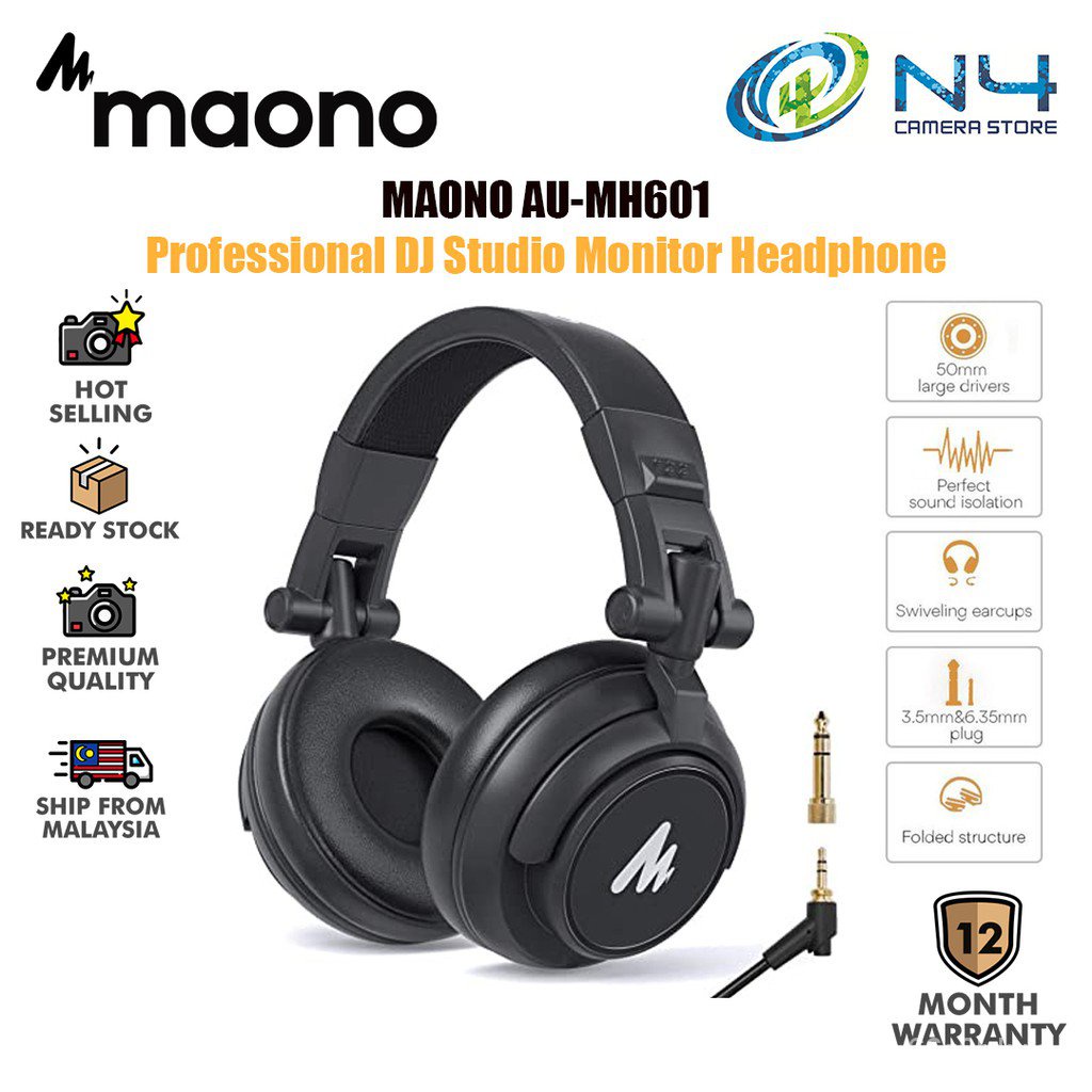 2021MAONO AU-MH601 Professional Studio Monitor Headphone DJ Stereo ...