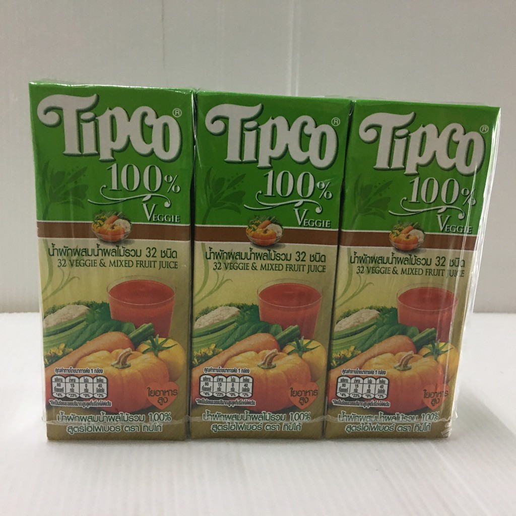 (แพ็ค3) Tipco 32 Veggie Mixed Fruit Juice น้ำผักผสมน้ำผลไม้รวม 32 ชนิด ...