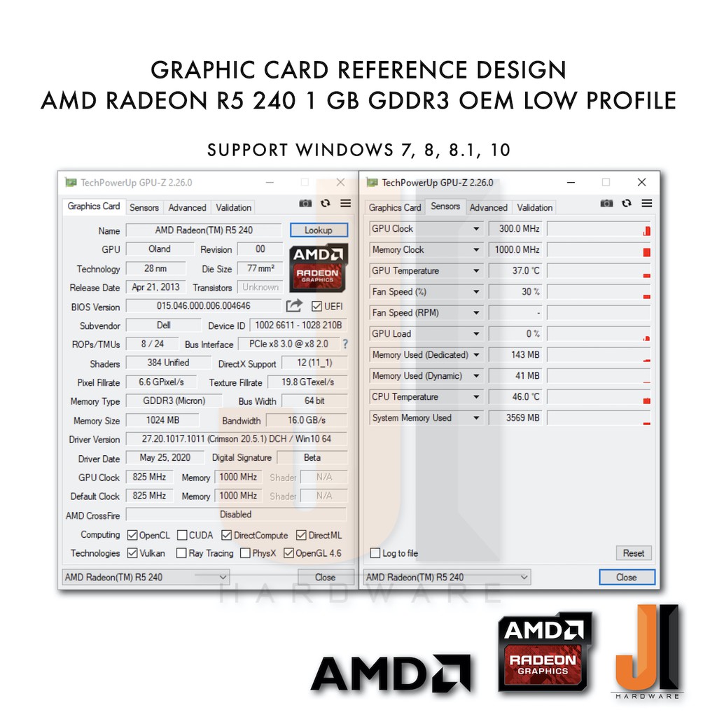 AMD Radeon R5 240 1GB 64-Bit GDDR3 Low Profile (มือสอง) - jihardware ...