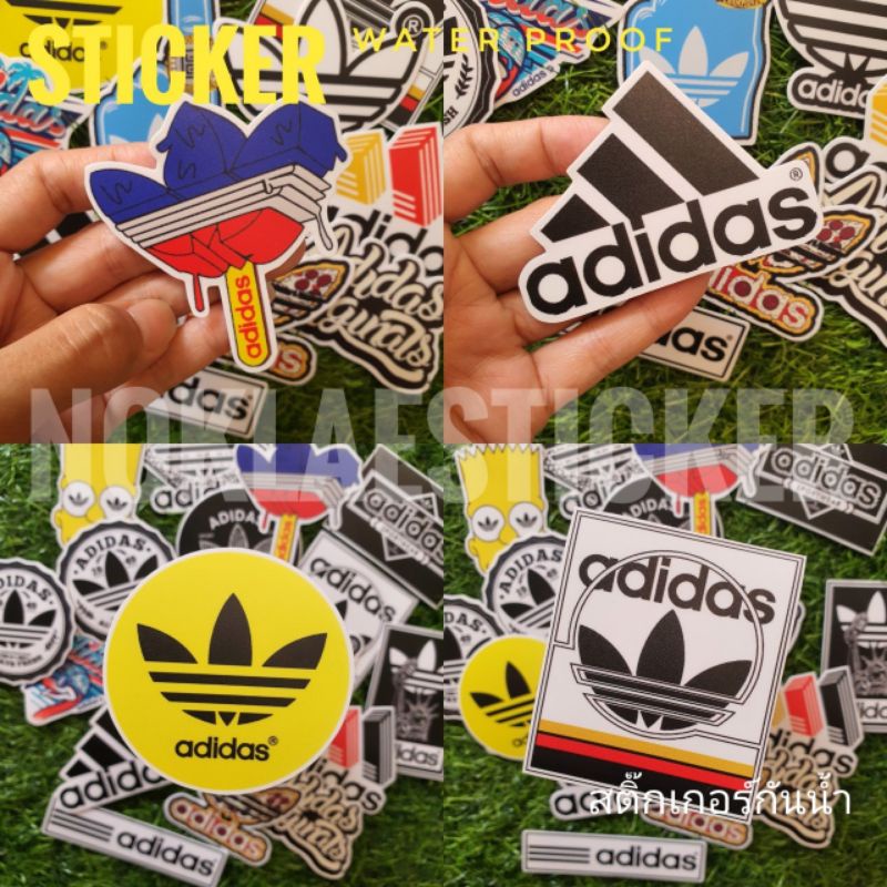 Stickers Adidas สติ๊กเกอร์PVCอย่างดีกันน้ำกันรอยสำหรับแปะวัสดุผิวเรียบบ ...