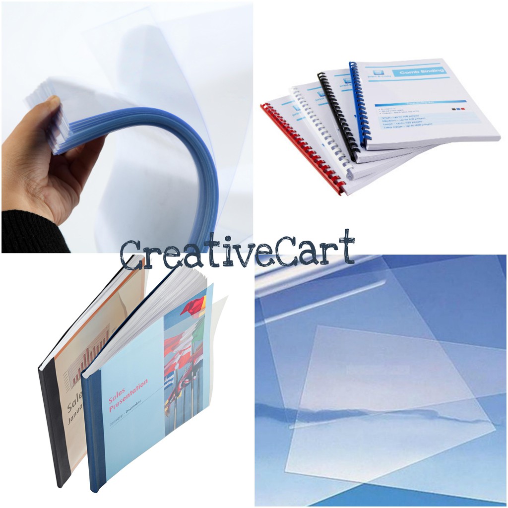 A4 Rigid Sheet 0.2mm | Transparent Book Binding Binder Cover PVC ...