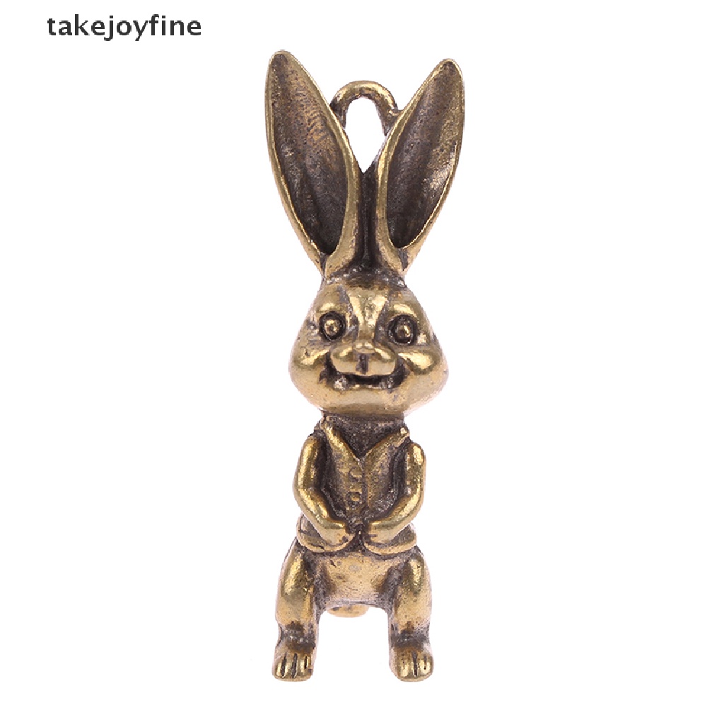 Tfth พวงกุญแจทองเหลือง จี้รูปกระต่ายน่ารัก สไตล์วินเทจ สําหรับแขวนตก ...