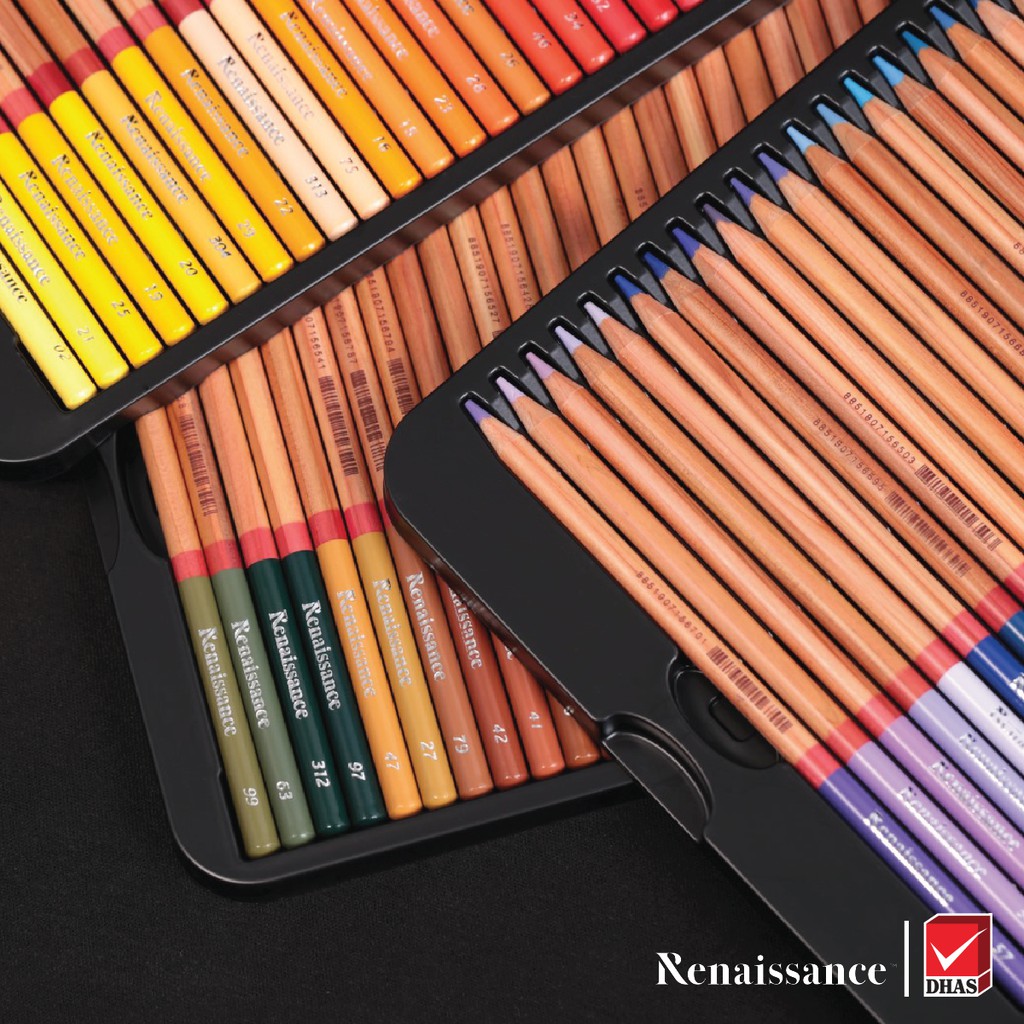 Renaissance สีไม้ ดินสอสีไม้ เกรดอาร์สติส รุ่น 100 สี กล่องเหล็ก - dhas ...