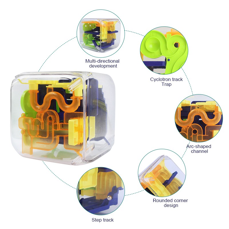 3D Magic Cube Puzzle Maze Hand Game Case Box Marble Puzzle Fun Brain ...