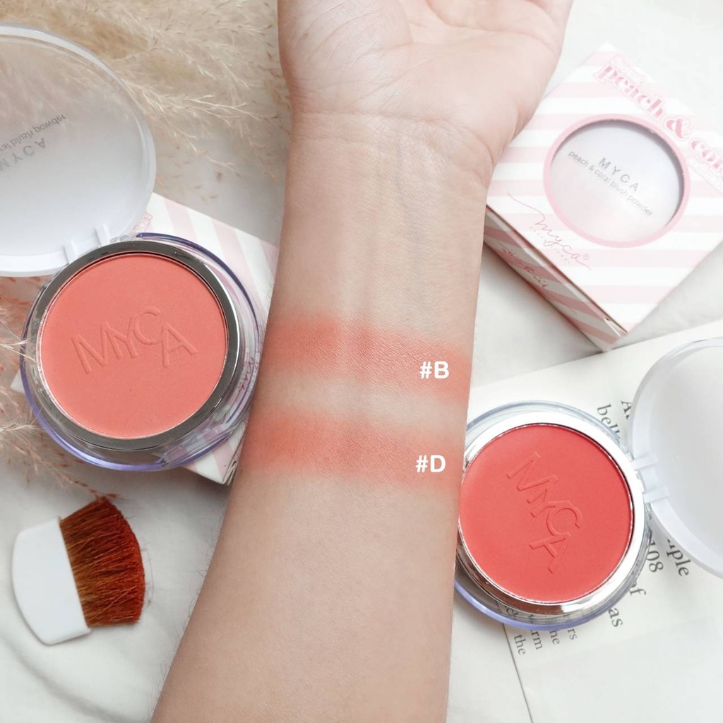 บลัชออนใหม่ PEACHCORAL POWDER BLUSHER MYCA (ไมก้า) มี 4 สีให้เลือก ของ ...