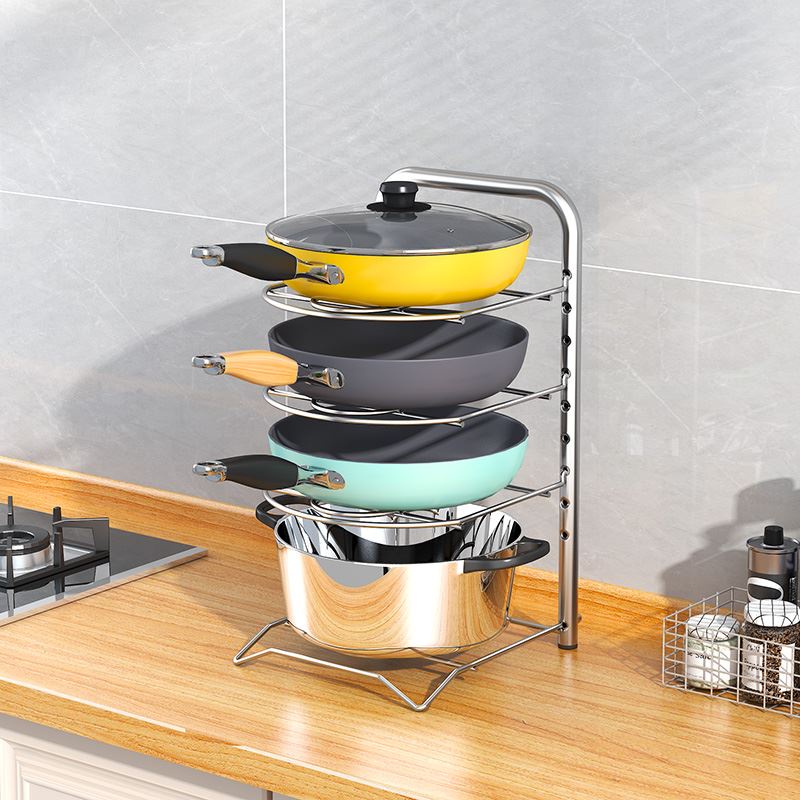 304 stainless steel pan rack frying pan rack kitchen household pot rack ...