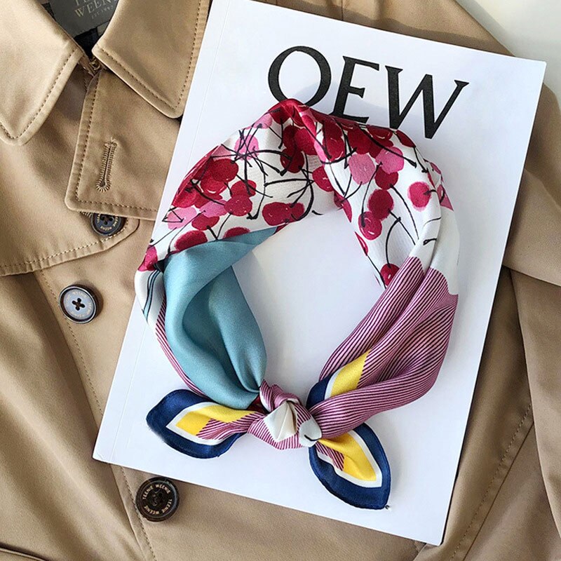 Women's horse print scarf, handmade luxury brand headscarf, curly silk ...