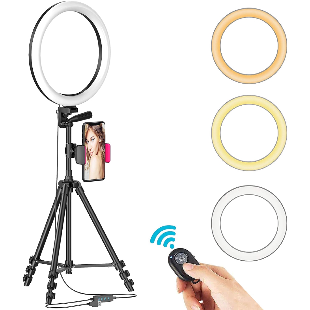12inch (32cm) Selfie Ring Light with Tripod Stand LED Phone Tripod and ...