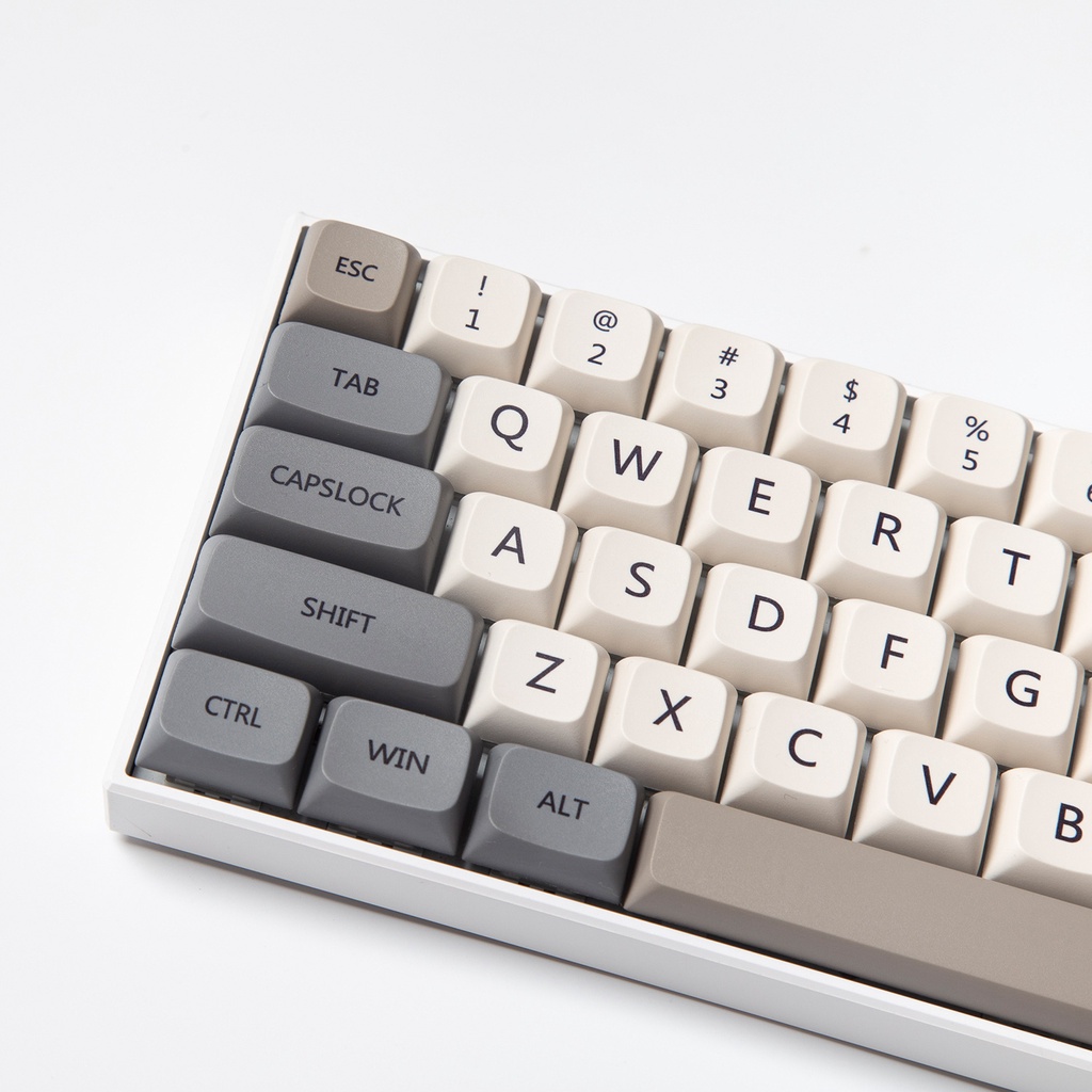 XDA Profile 120 PBT Keycap DYE-SUB Personalized Minimalist White Gray ...