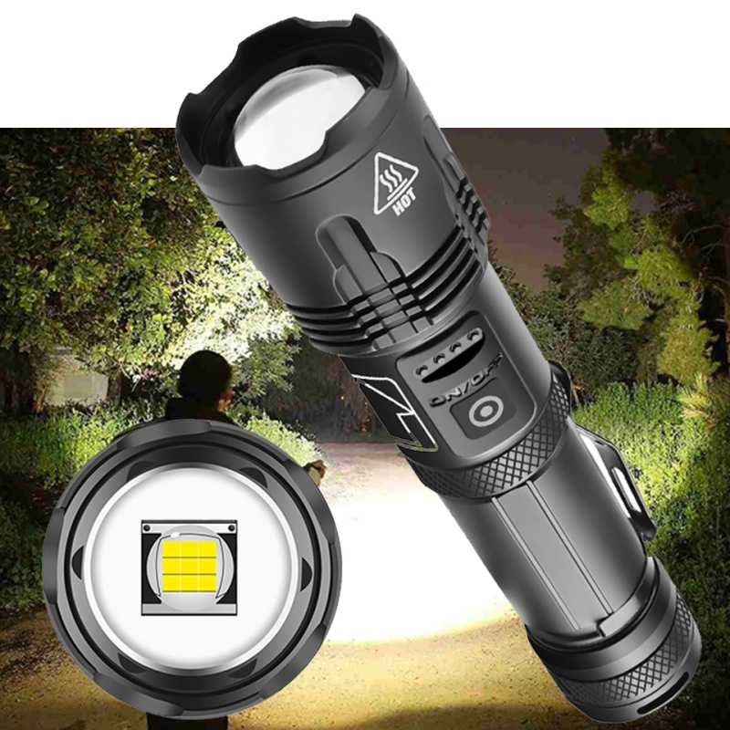 Camping & Hiking Torch Light High Power Led Flashlights USB Chargeable ...