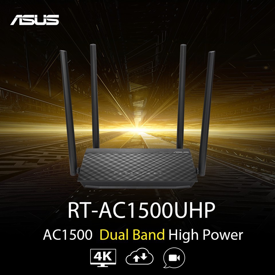 Router ASUS (RT-AC1500UHP) Wireless AC1500 Dual Band Gigabit high power ...