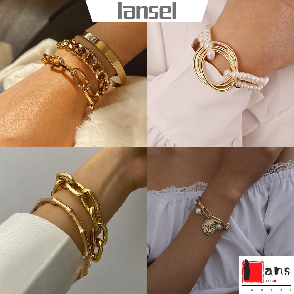 Lansel สร้อยข้อมือจี้ไข่มุกแฟชั่นสไตล์วินเทจสําหรับผู้หญิง - lansel.th ...
