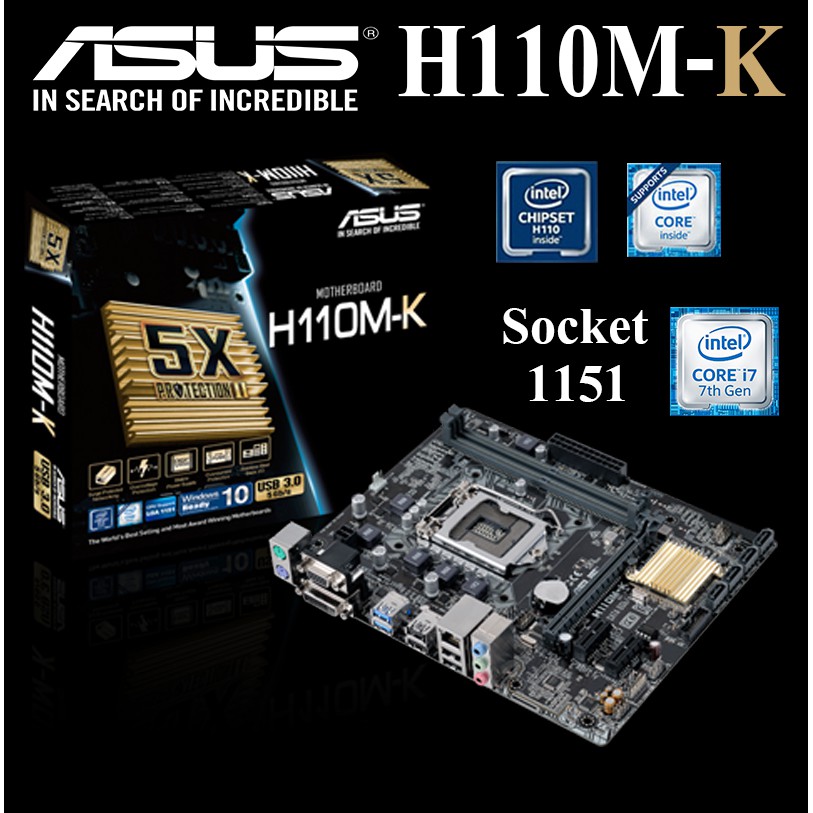 Mainboard INTEL ASUS H110M-K (Socket 1151) มือสอง พร้อมส่ง ส่งเร็วมาก !!! [[[แถมถ่านไบออส ...