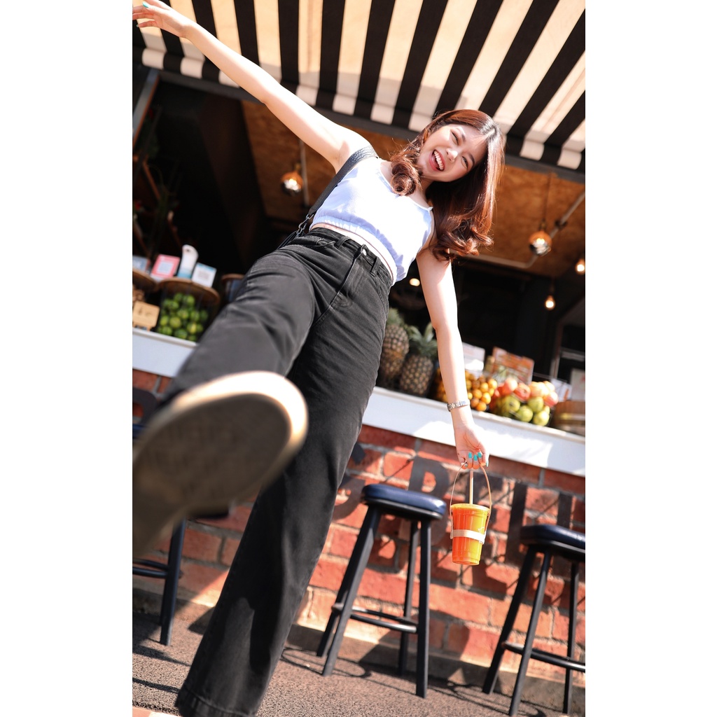 Twenty9 N264 High Waist Straight Ankle Jeans in Washed Black ...