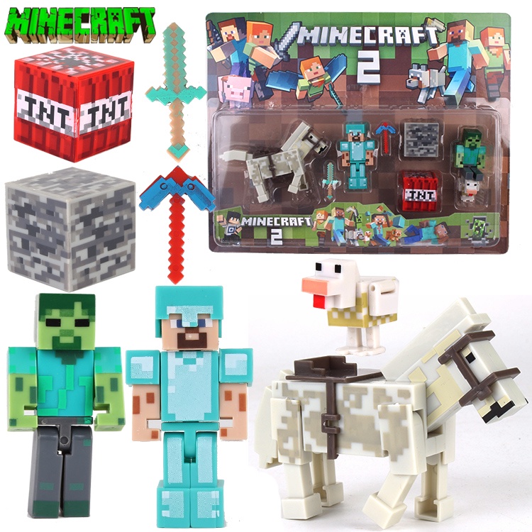 Minecraft building blocks จิ๊กซอว์ประกอบ minifigure Steve Creeper ...