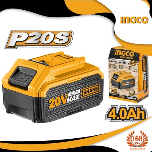 INGCO แบตเตอร์รี่ ลิเธียมไอออน 20 โวลต์ FBLI2001, FBLI2002 และแท่นชาร์จ ...