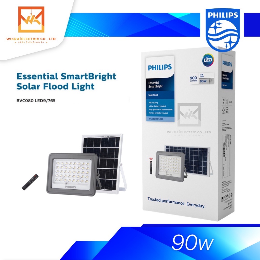 Philips Solarโคมไฟอเนกประสงค์ฟิลิปส์สปอตไลท์โซล่าเซลล์ Solar Flood Light su BVC080 90w โคมโซล่า ...