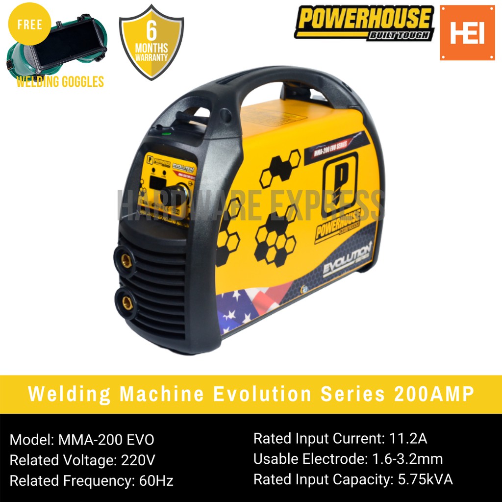 Powerhouse Welding Machine Evolution Series 200amp (MMA-200 EVO) - FREE ...
