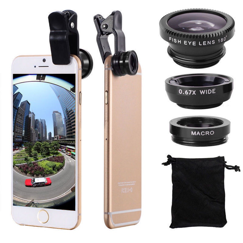มืออาชีพเลนส์3 in 1 Macro Fisheye Lens 0.67X Wide Angle Zoom Fish Eye ...