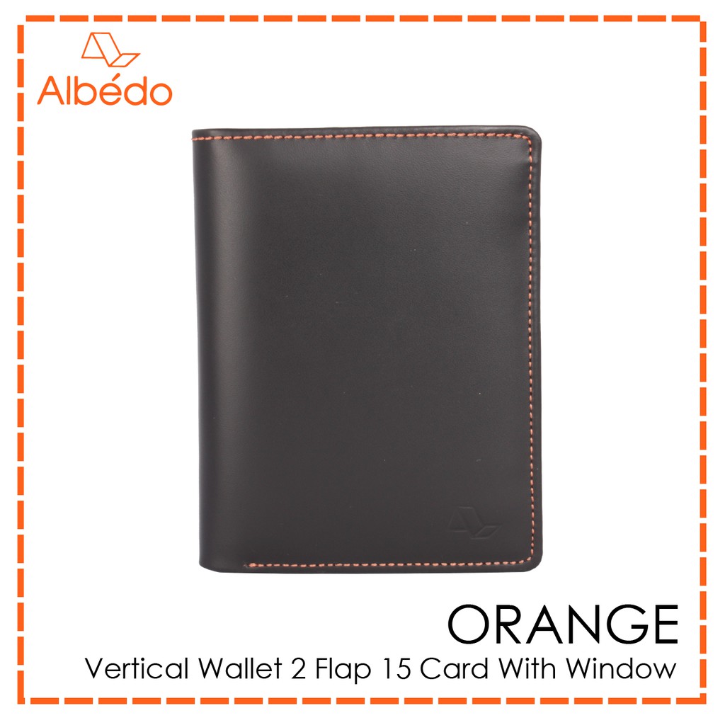 Albedo ORANGE VERTICAL WALLET 2 FLAP 15 CARD WITH WINDOW กระเป๋าสตางค์ ...