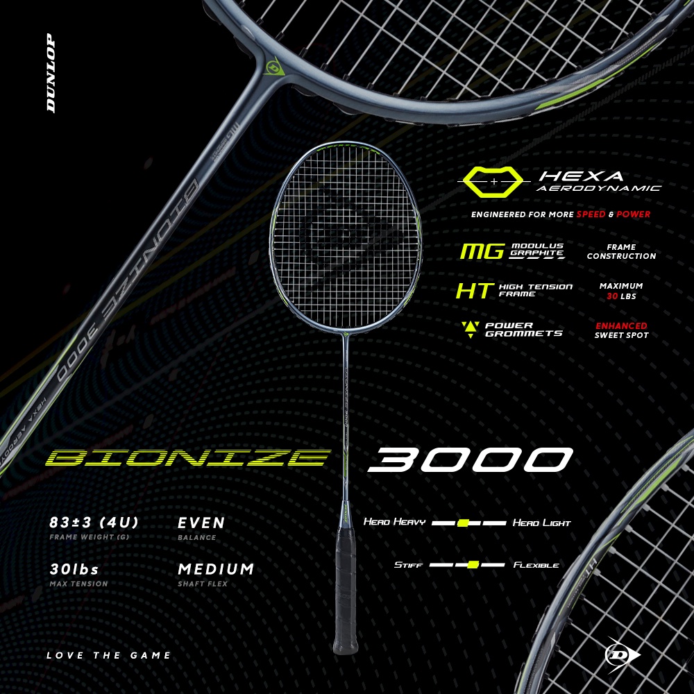 ไม้แบดมินตัน Dunlop Badminton Racket Bionize 3000 - sportsmaax - ThaiPick