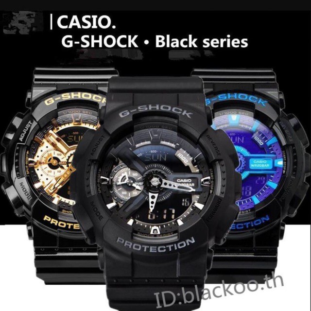 Casio G-SHOCK นาฬิกาชาย GA-110 สีดำนักรบกีฬานาฬิกาอิเล็กทรอนิกส์กันน้ำ GA-110-1B / GA-110RG-1A ...