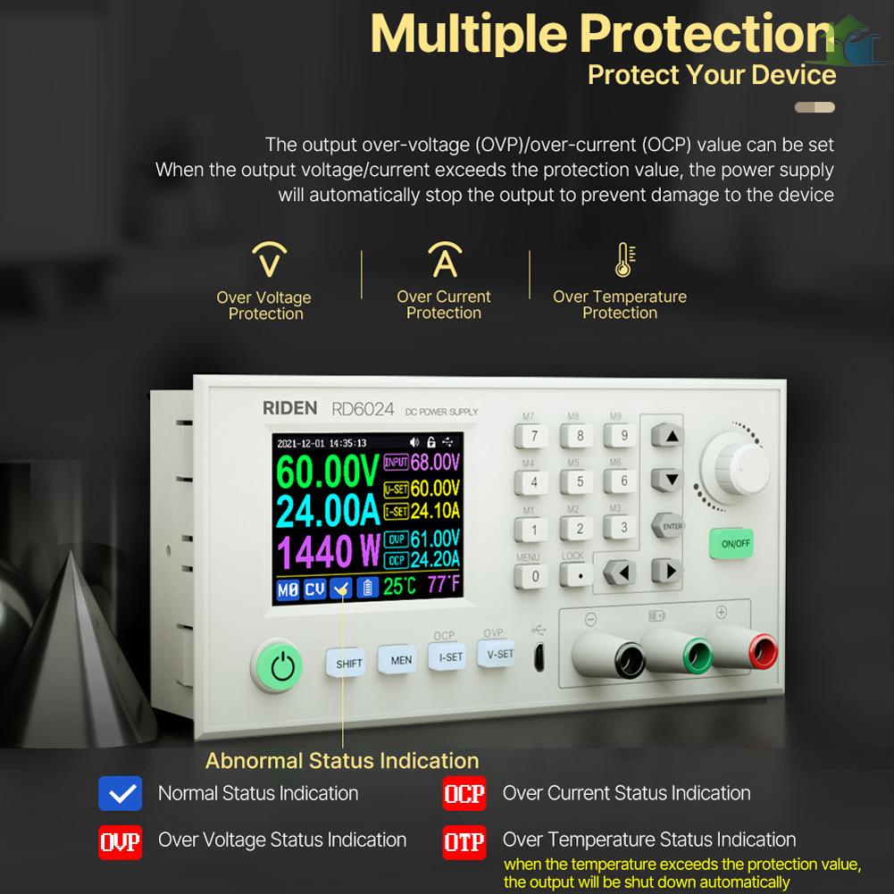 โปรโมชั่น RD6024 พาวเวอร์ซัพพลายดิจิทัล หน้าจอสี 2.4 นิ้ว 24A 12V 36V ...