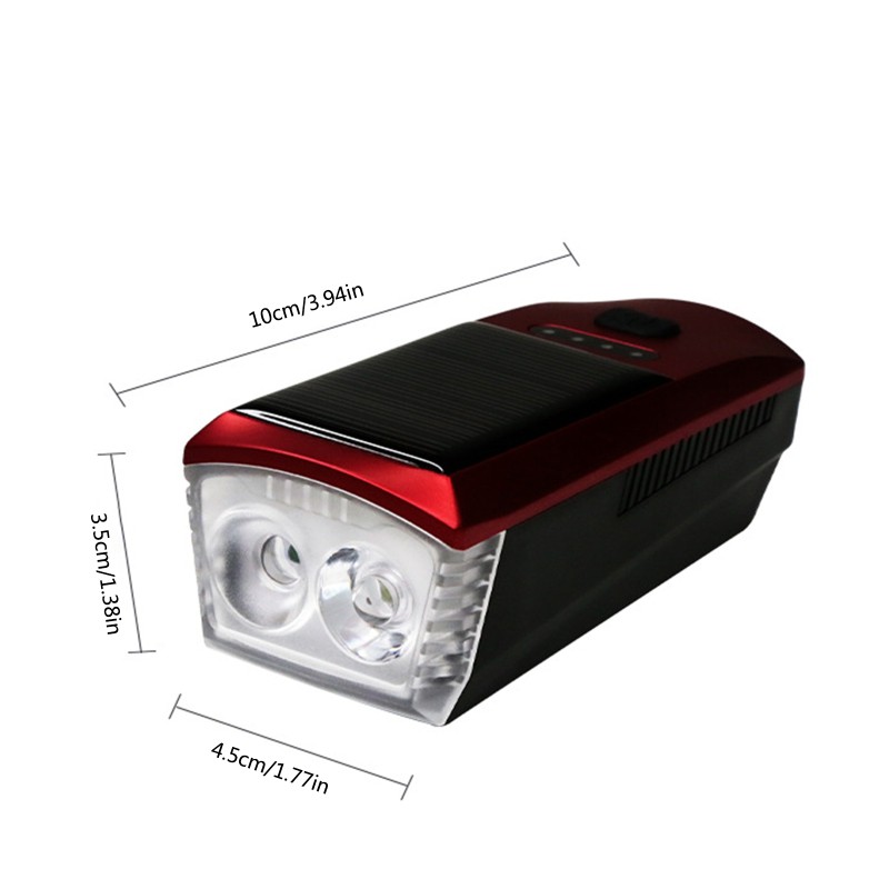 QQ Qqx Super Bright 2 Leds ไฟหน้าพลังงานแสงอาทิตย์พร้อมแตรและไฟแสดง ...
