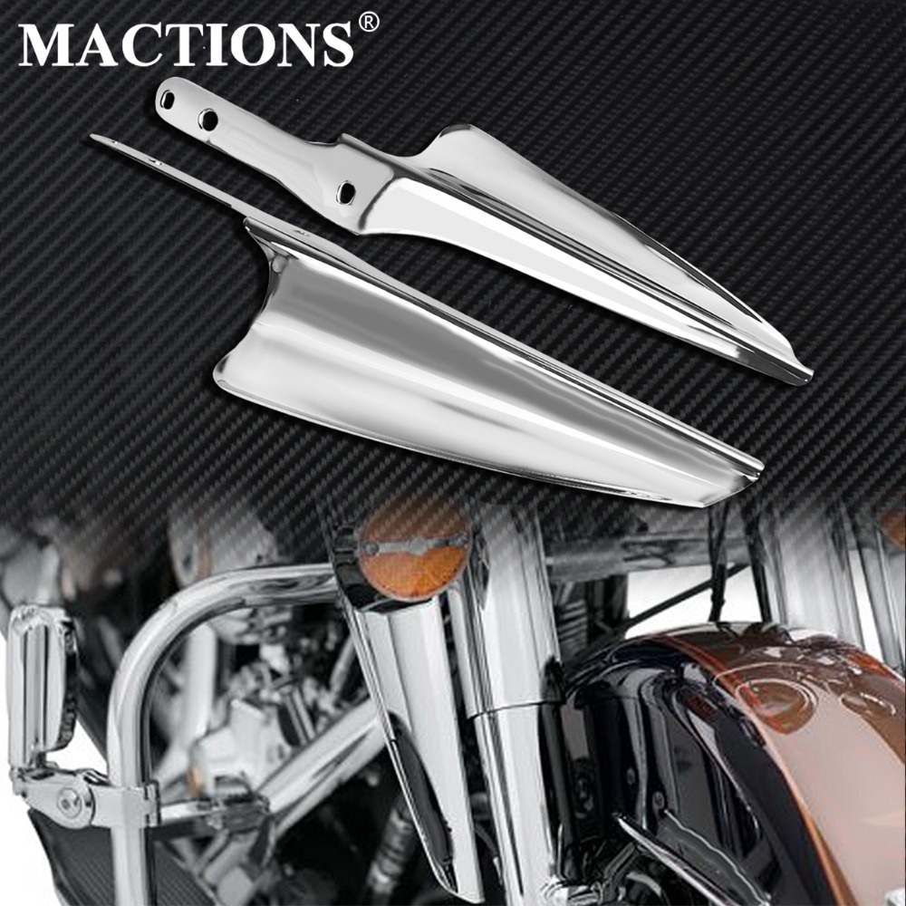 Motorcycle Chrome Fork Front Wind Baffle Windshield Deflector Trim For ...