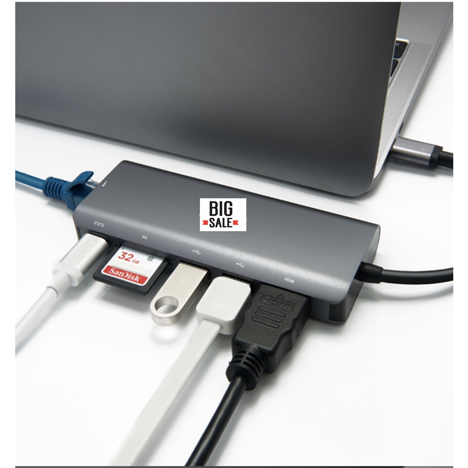 USB C Hub USB-C Multiport Adapter 8 in 1 USBC Adapter 4K HDMI Output ...