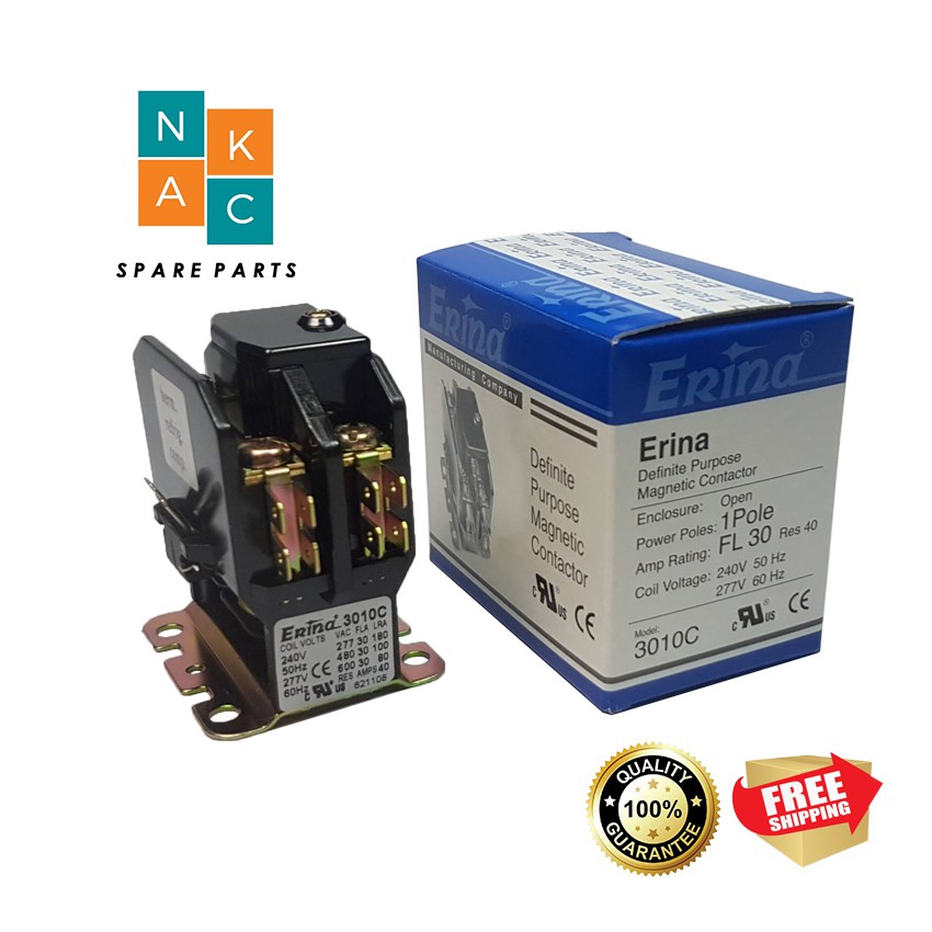 แมกเนติก คอนแทคเตอร์ แอร์ ยี่ห้อ Erina Magnetic contactor 20 A, 25 A ...