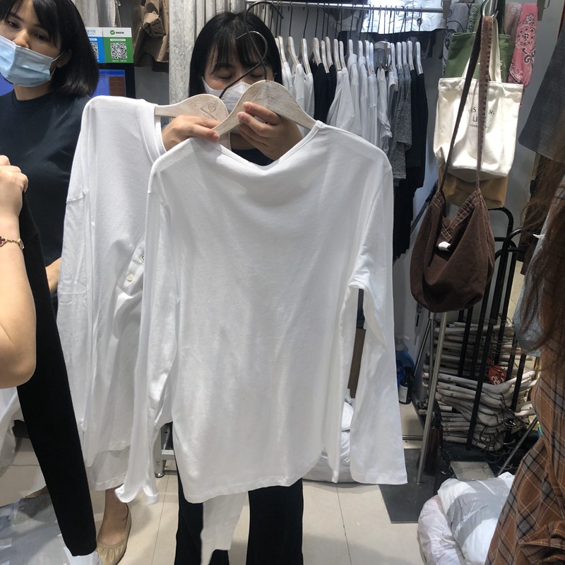 เสื้อยืดคอกลม แขนยาว ทรงหลวม สําหรับผู้ชาย - thwanqiands.th - ThaiPick