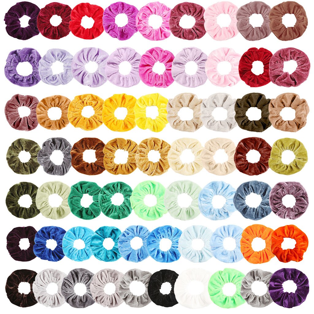 65 Pcs Hair Accessories Velvet Elastic Hair Bands for Women or Girls ...