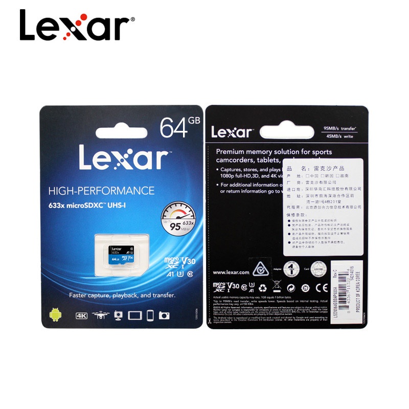 Original Lexar 128GB MicroSD Card 256GB Memory Card 32GB 64GB 512GB ...