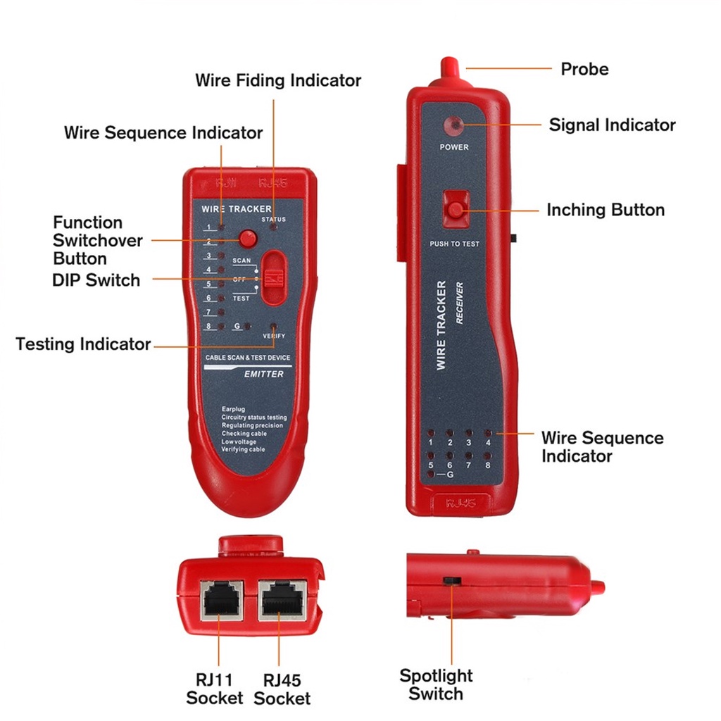 พร้อมส่งจากไทย อุปกรณ์เทสสาย สายเเลน สายโทรศัพท์ Network cable sequence ...