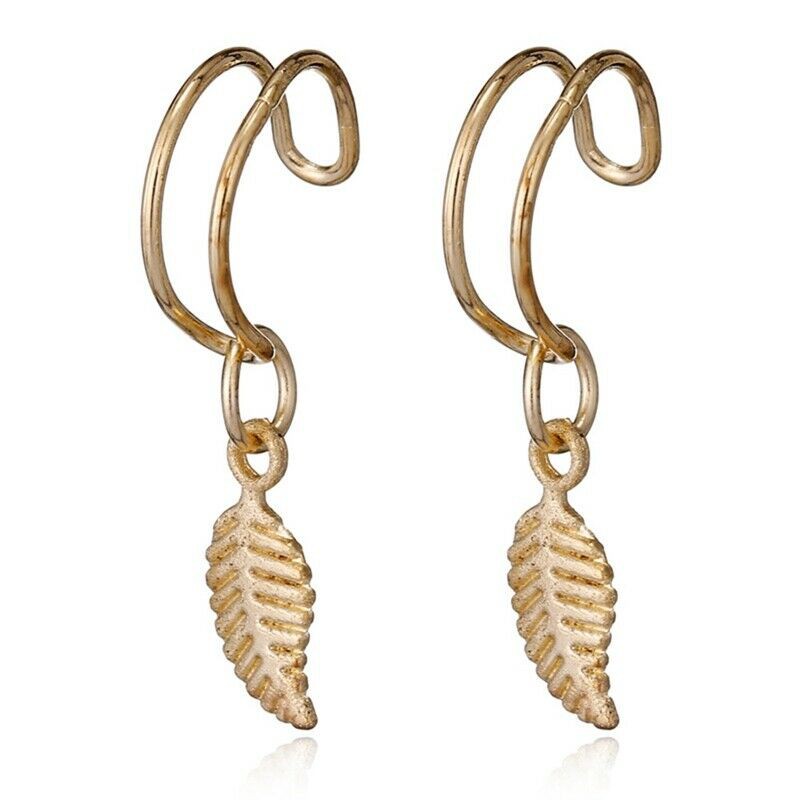 Equalistic ต่างหูหนีบโลหะ จี้ใบไม้ สไตล์พังก์ - equalistic.th - ThaiPick