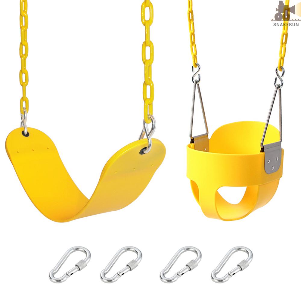 SNKE High Back Full Bucket Toddler Swing and Heavy Duty Swing Set with ...