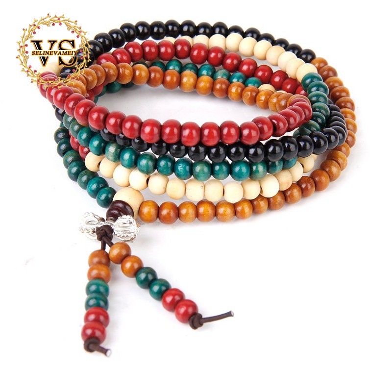 6mm Multicolor Tibetan 216 pcs Beads Buddha Buddhist Bracelet Necklace ...