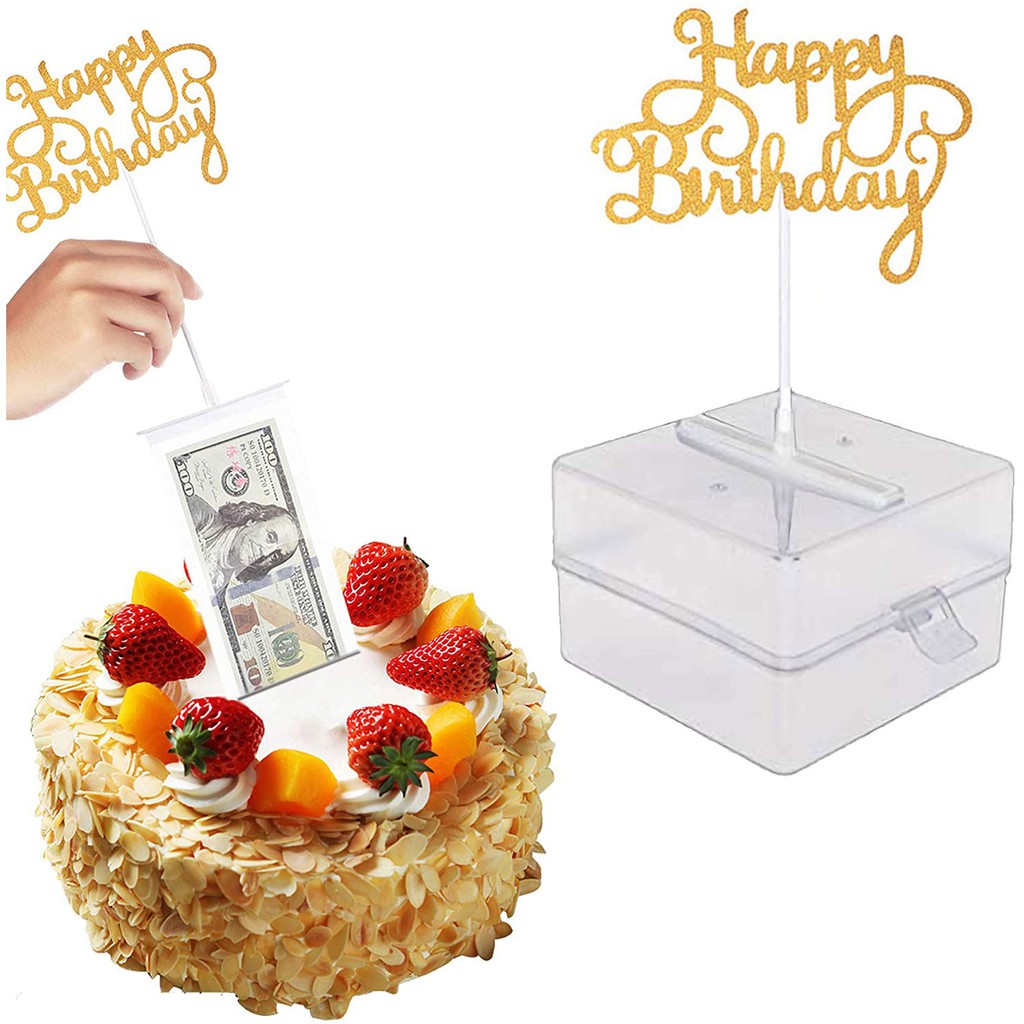 Baking Surprise Gift Box Banknote Case Cake Transparent Pulling Money ...