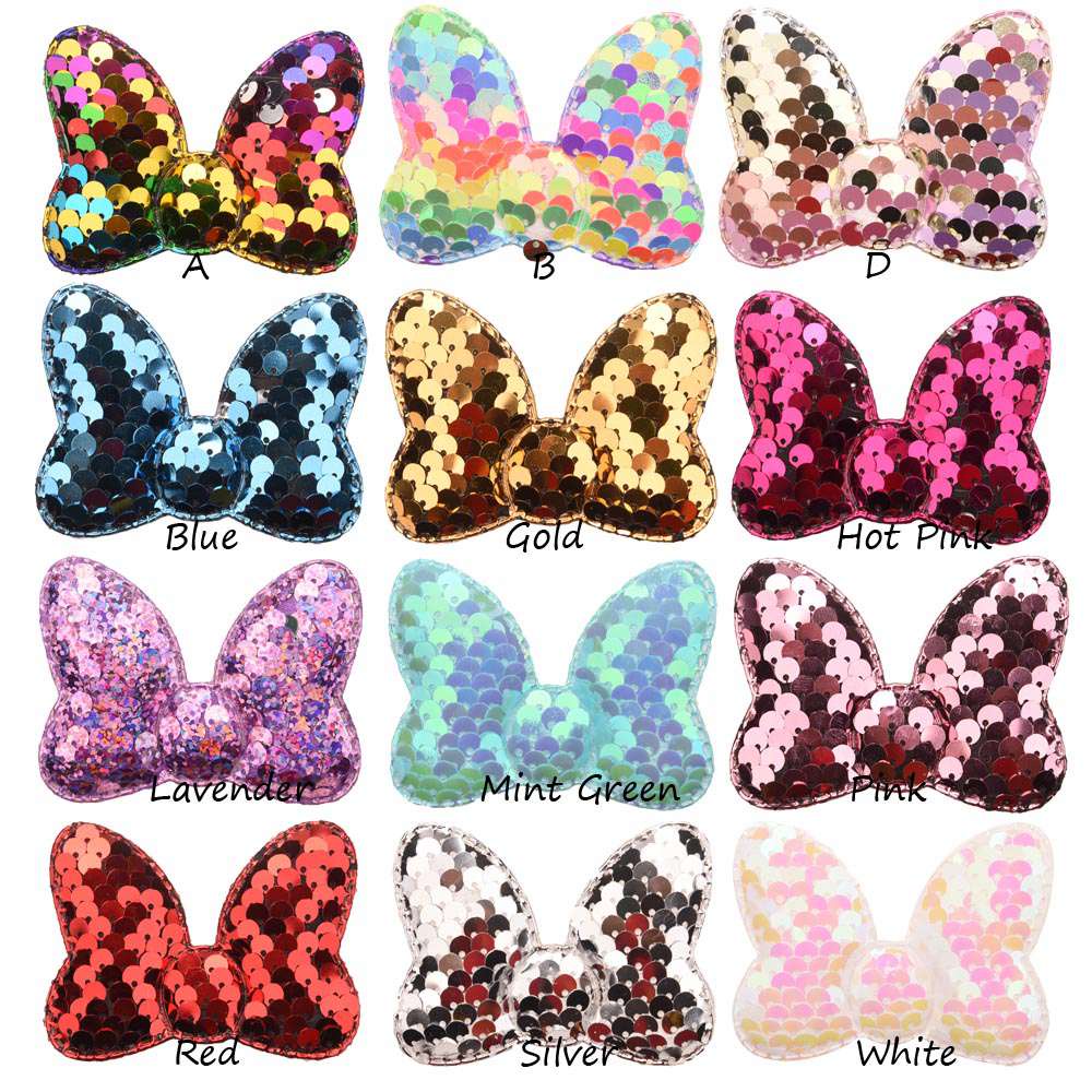 กิ๊บติดผม24CS 2.4inch Sequin Butterfly Bow Bling Hair bows Hair ...