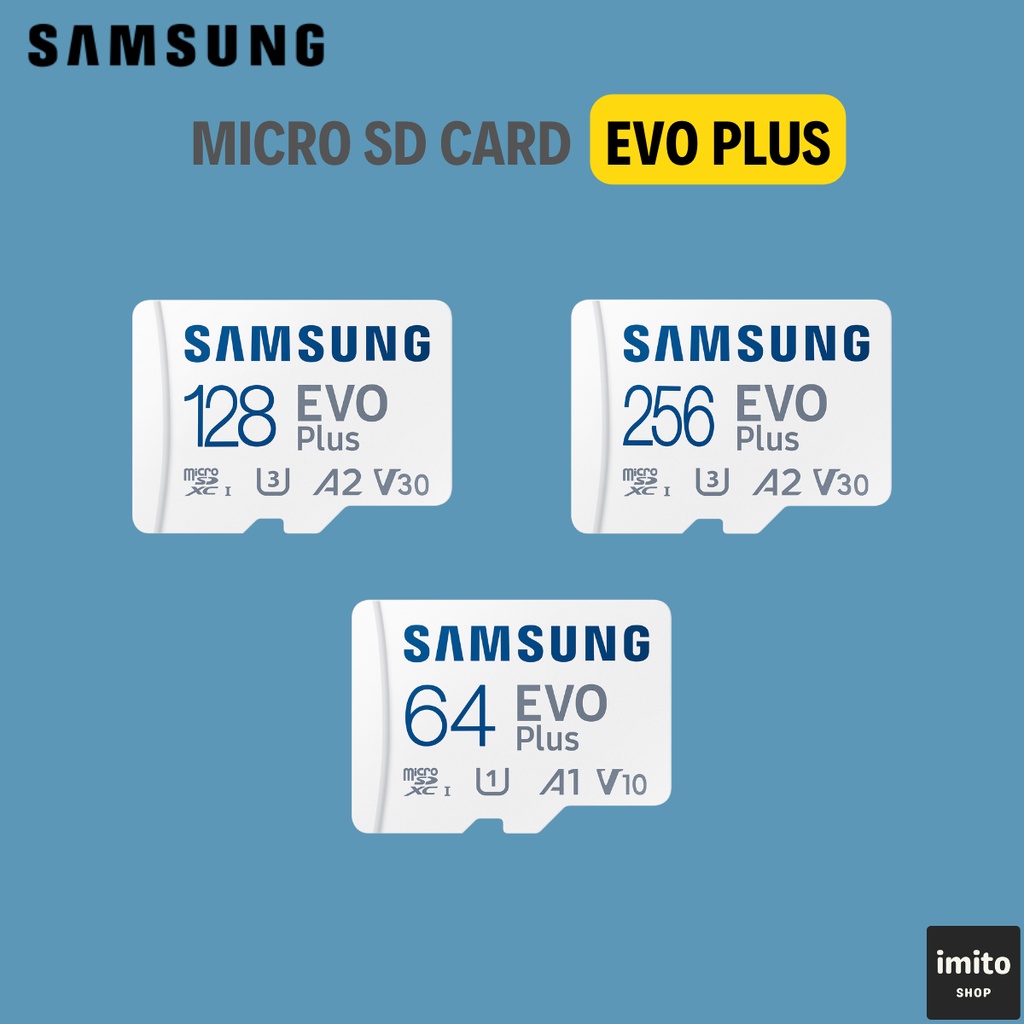 Samsung SD Card EVO Plus microSD Card 64GB/128GB/256GB ของแท้ ประกัน ...