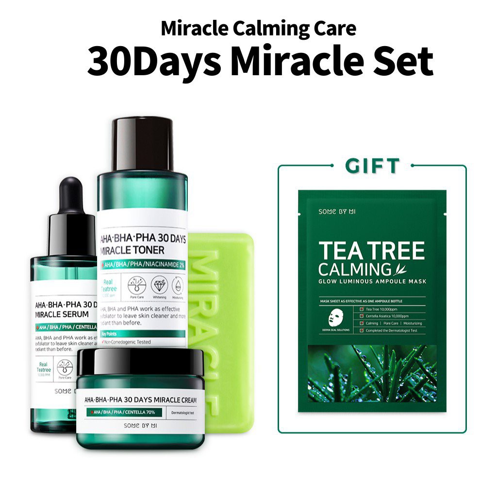[SOME BY MI] AHA-BHA-PHA 30days Miracle Set, 150ml, 50ml, 60g, 95g + [Free Gift] TeaTree Sheet ...