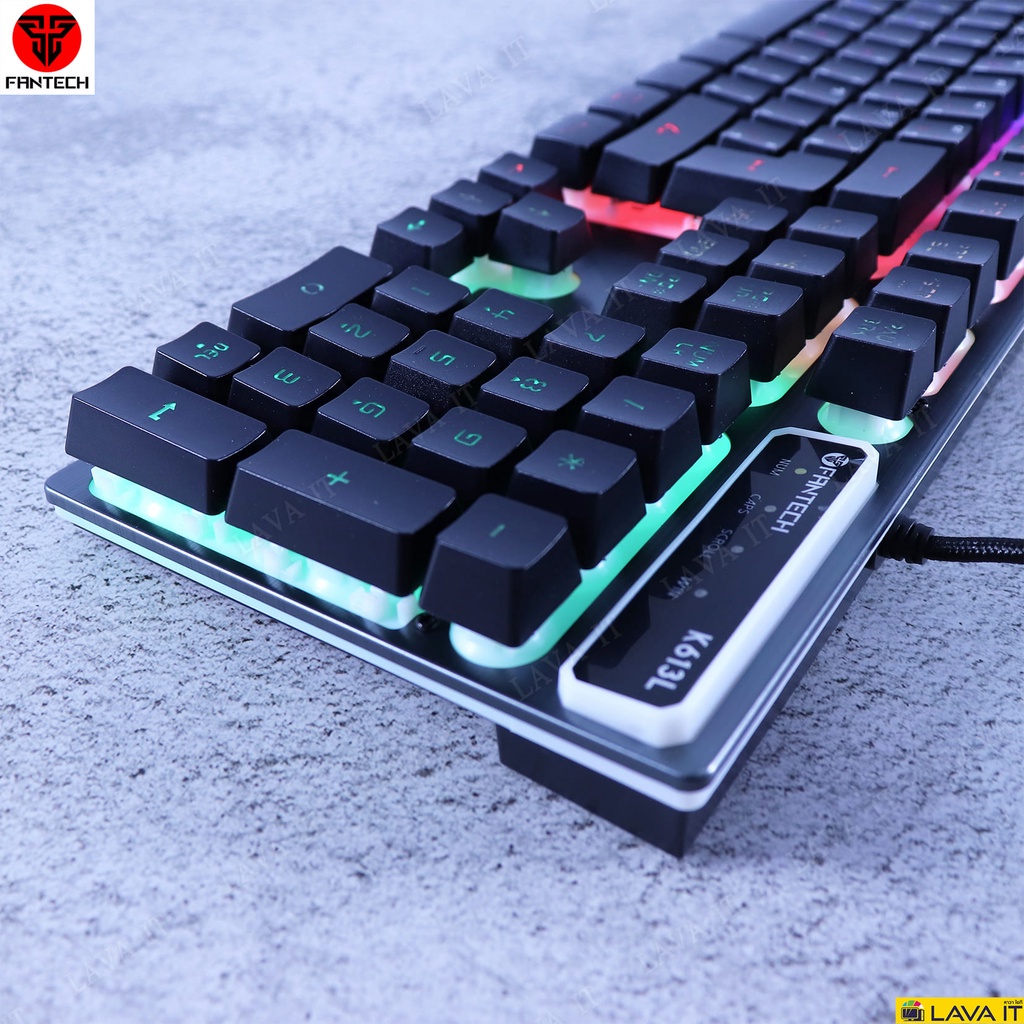 ஐFantech K613L Fighter II Gaming Keyboard คีย์บอร์ดเกมมิ่ง มีไฟ RGB ...