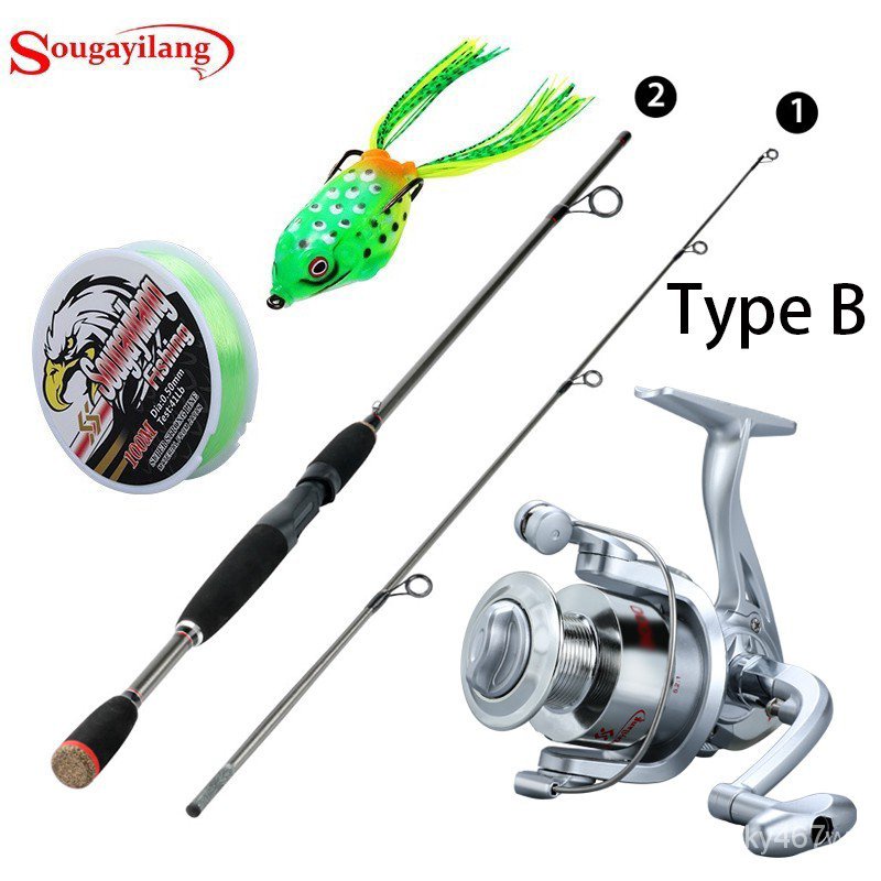 Sougayilang Fishing Rod Set Spinning Rod Reel Line Lure Full Set for ...