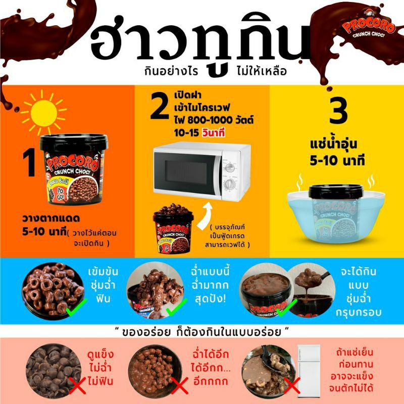 Procoro Crunch Choc โปรโกโร่ ครั้นช์ ช็อก (ขนมอบกรอบ ราดช็อกโกแลต) 130 g. (นำเข้า ...