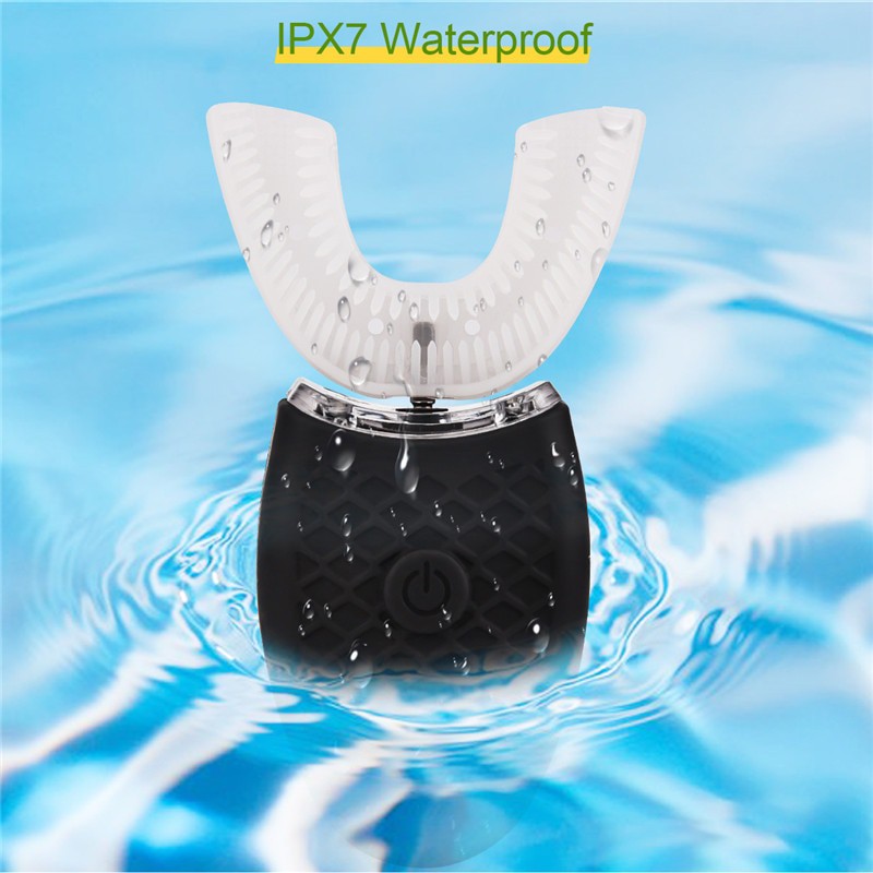 360 องศาอัตโนมัติโซนิคแปรงสีฟันไฟฟ้า U ประเภทแปรงสีฟันชาร์จ USB ฟอกสี ...